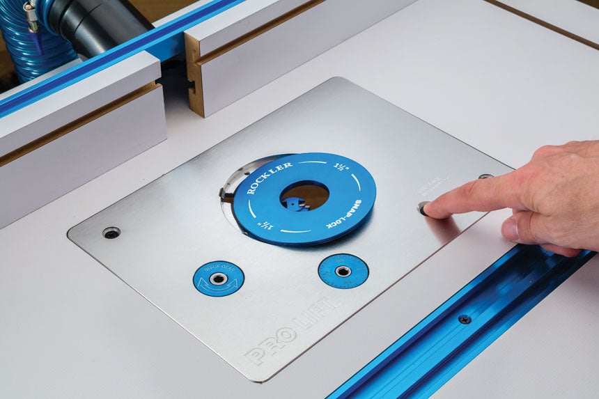 New router lift from Rockler | Woodshop News Magazine